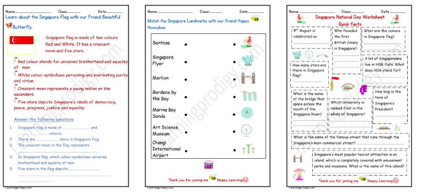 Free Printable Worksheets On Singapore National Day | Singapore ...