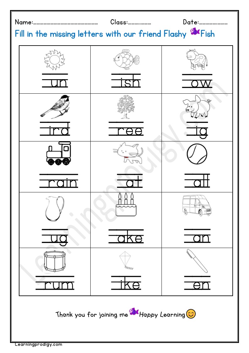 Free Printable Missing Letter Worksheet for Grade One Kids. - Worksheet ...