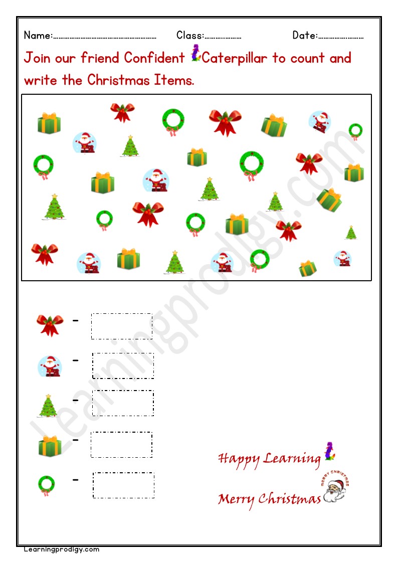 Free Printable Christmas Math Activity Worksheet| Christmas Counting ...