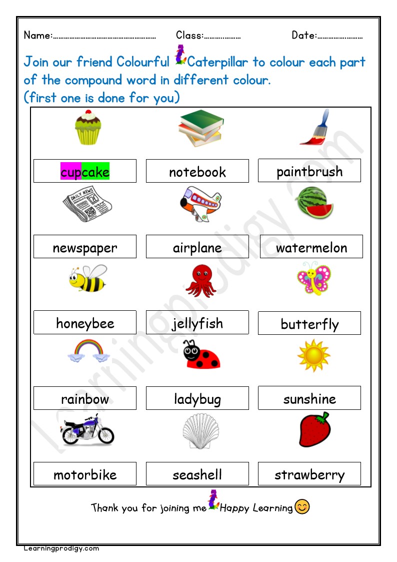 Free Printable English Compound Word Worksheet - 5 - worksheet ...