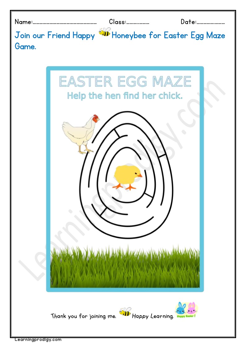 Free Printable Easter Maze Game Worksheet For Kids - worksheet ...