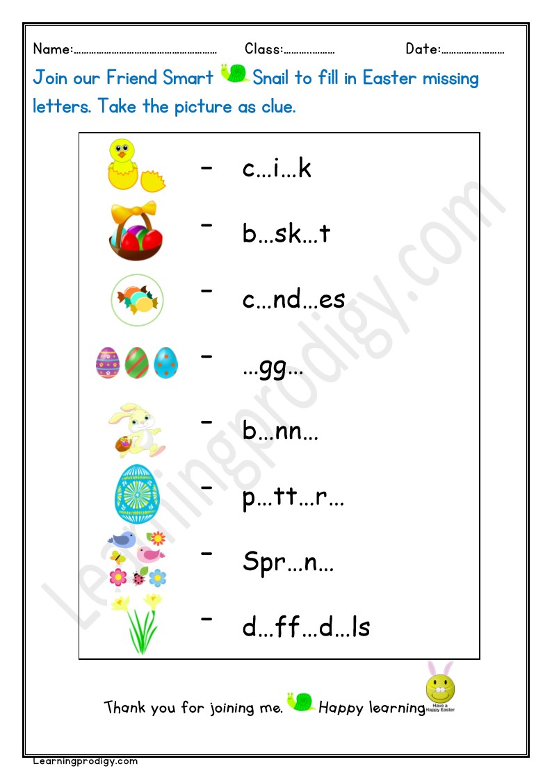 Free Printable Easter English Missing Letters Worksheet - worksheet ...