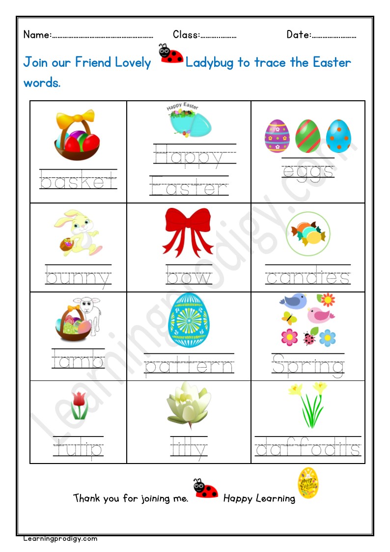Free Printable Easter Word Tracing Worksheet For Kids - worksheet ...