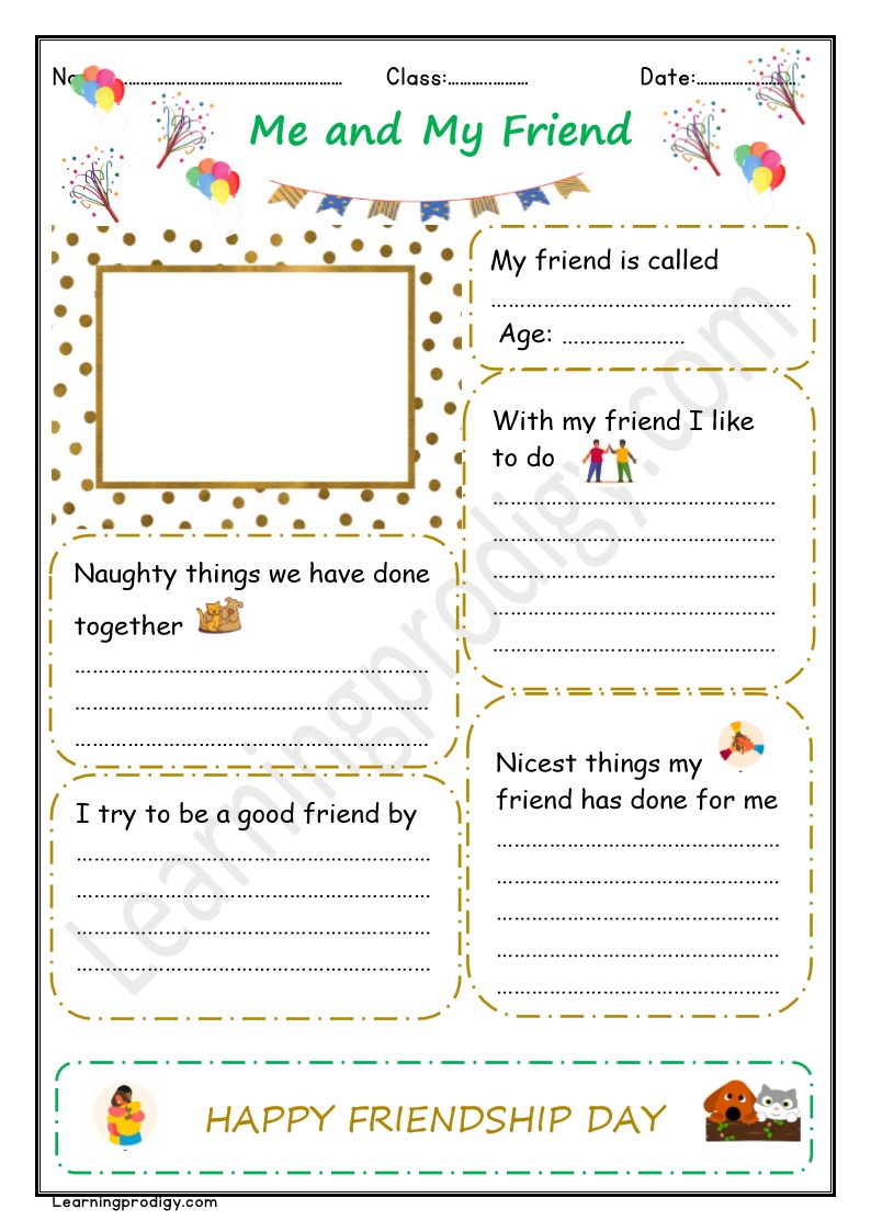 Free Printable Friendship day Worksheet - Happy Friendship Day ...