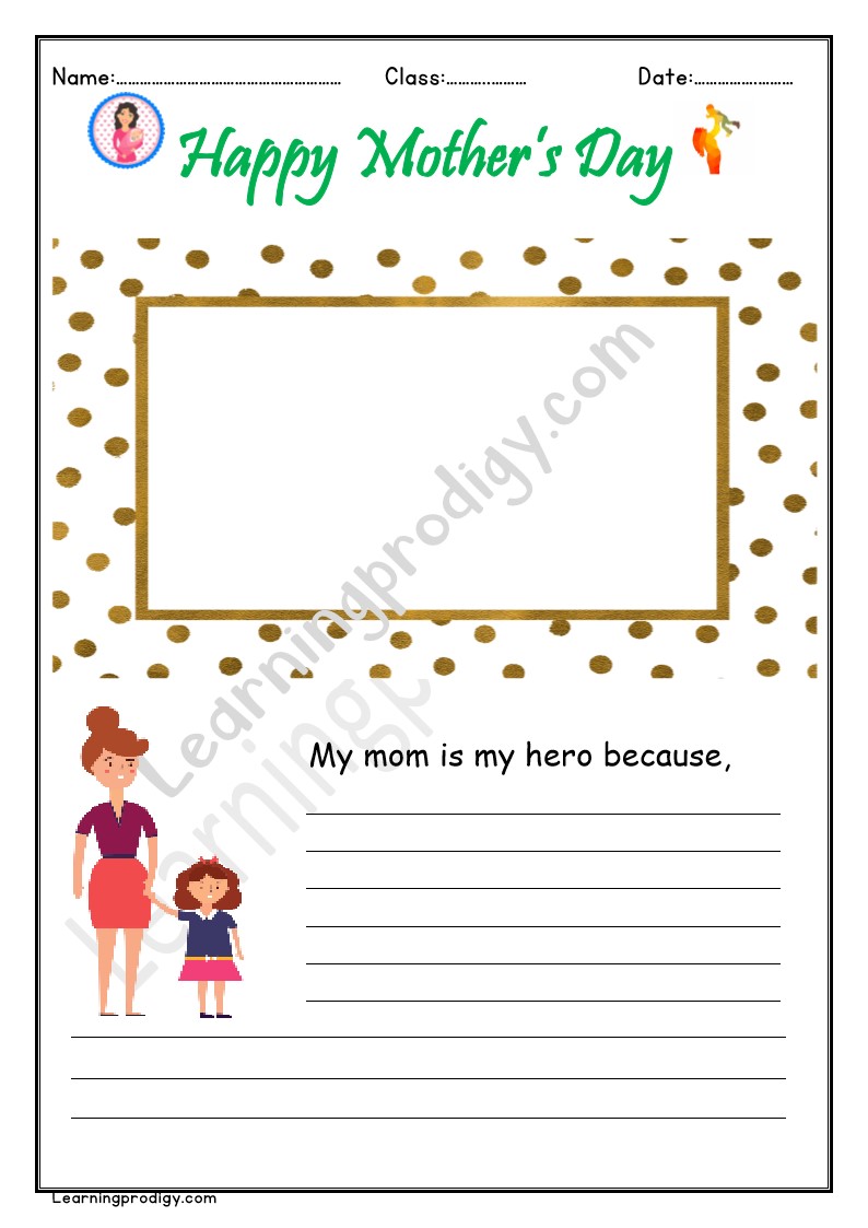 Free Printable Mother's Day Card - Worksheet.learningprodigy.com