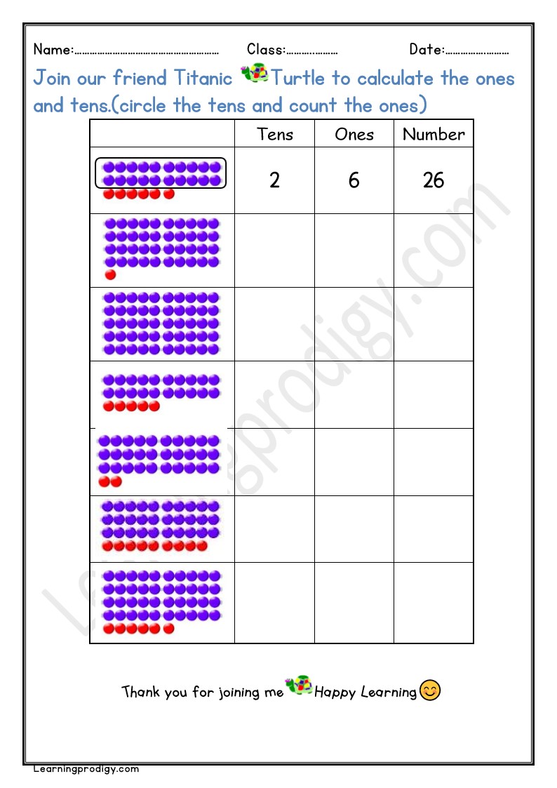 Free Printable Place Value Worksheet for Kindergarten Kids |Maths Place ...