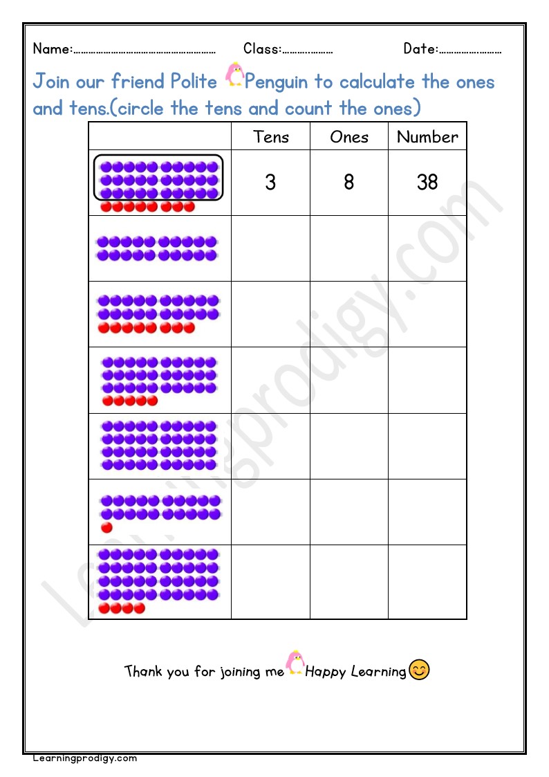 Free Printable Place Value Worksheet for Kindergarten Kids |Maths Place ...