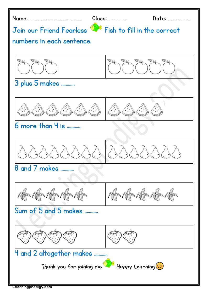 Free Printable Maths Addition Worksheet For Kindergarten Students ...