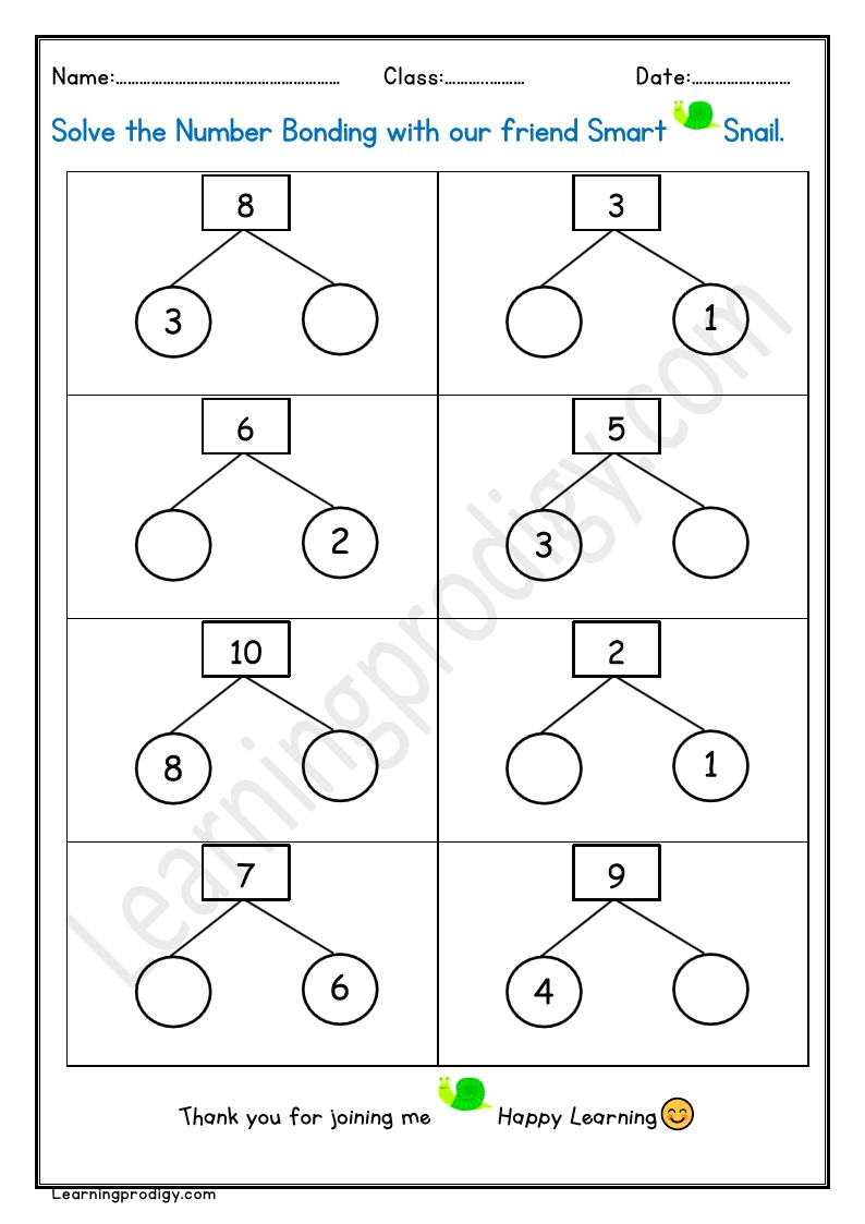 Number Bonds Archives - worksheet.learningprodigy.com