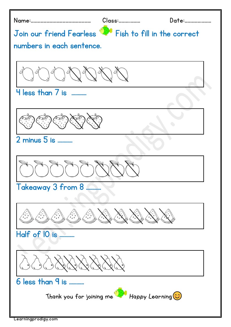 Free Printable Cross out Subtraction For Kindergarten Kids | Maths ...