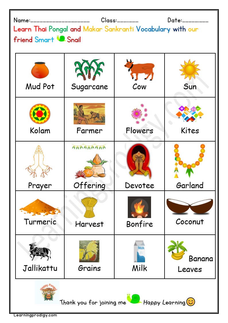 Free Printable Thai Pongal / Makara Sankranti / Lohri and Bihu ...